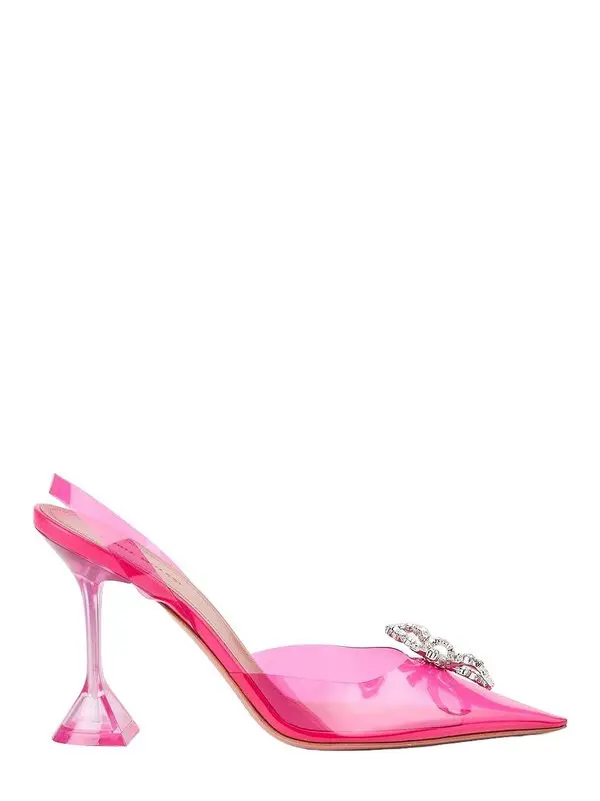 Amina Muaddi Rosie Crystal-embellished Slingback Pumps - Pink