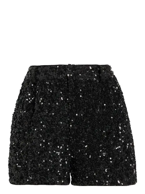 Alice + Olivia Conry Sequined Tulle Shorts - Black