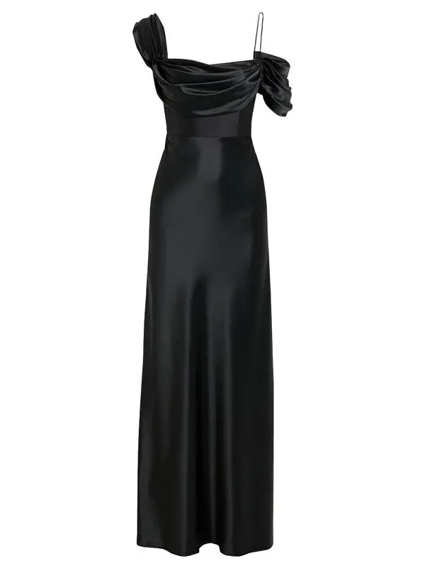 Rachel Gilbert Sawyer Draped Gown - Black