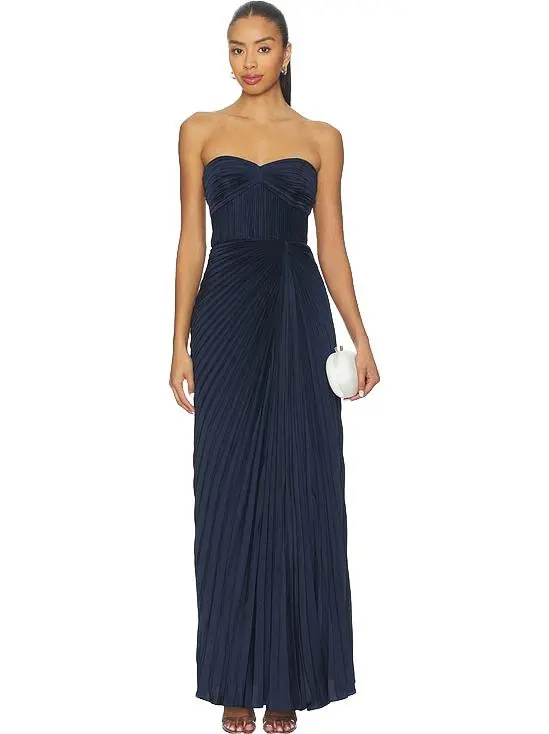 AMUR Joyceann Sweetheart Gown - Navy