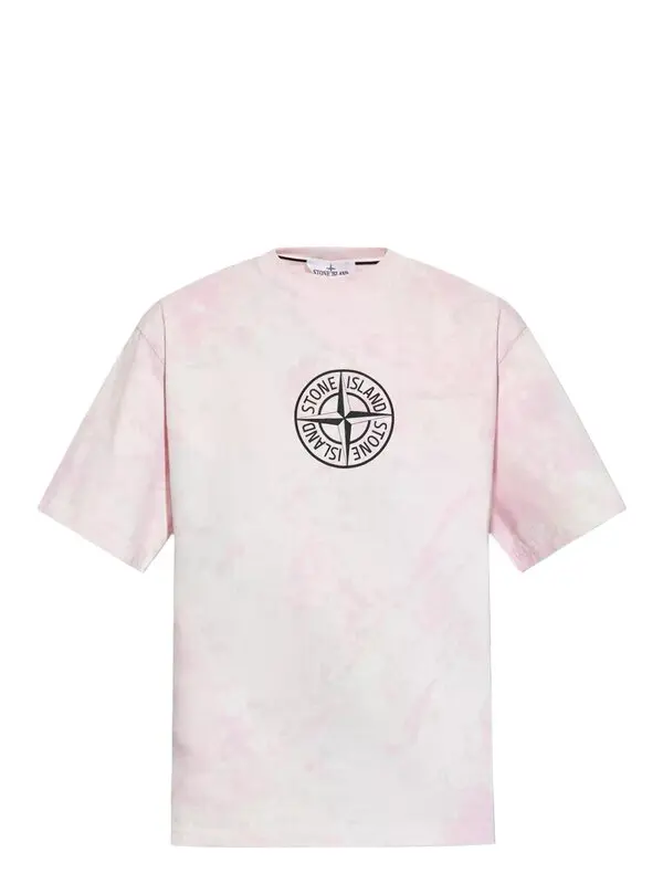 Stone Island Logo-print Cotton T-shirt - Pink
