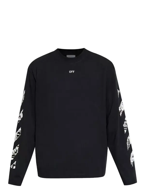 Off-White Long-sleeved Graphic T-shirt - Black