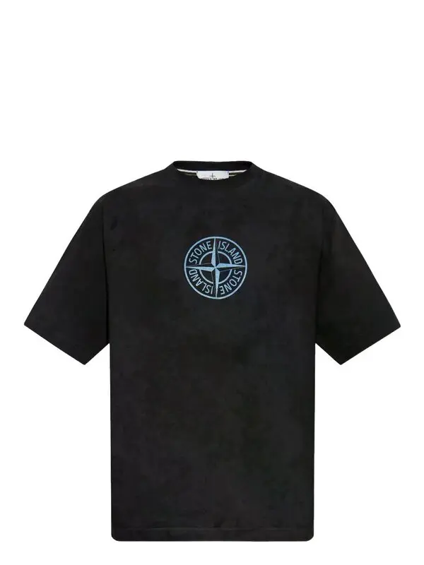 Stone Island Logo-print Cotton T-shirt - Black