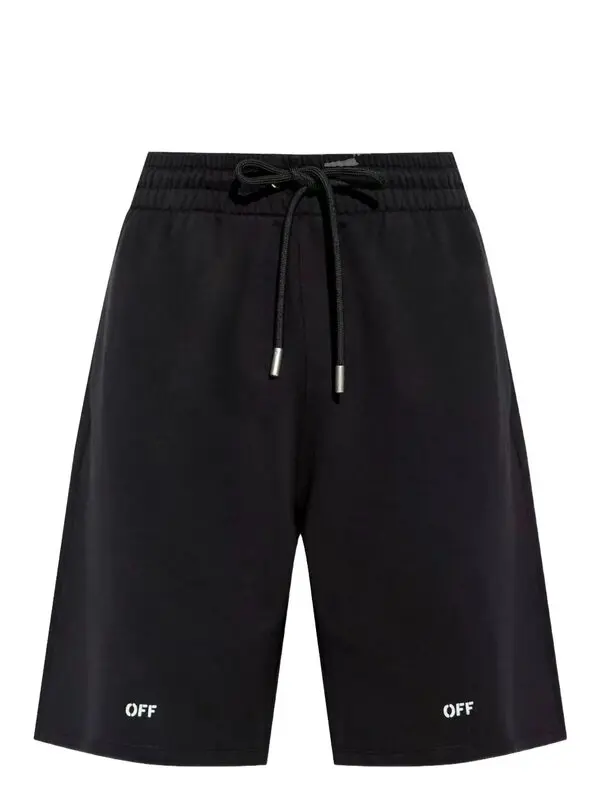 Off-White Logo-print Drawstring Shorts - Black