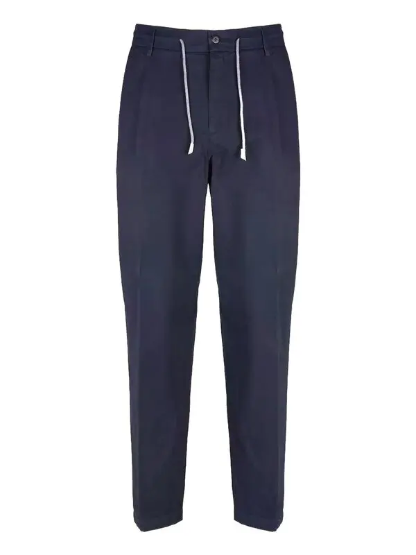 Eleventy Pleated Drawstring Trousers - Blue