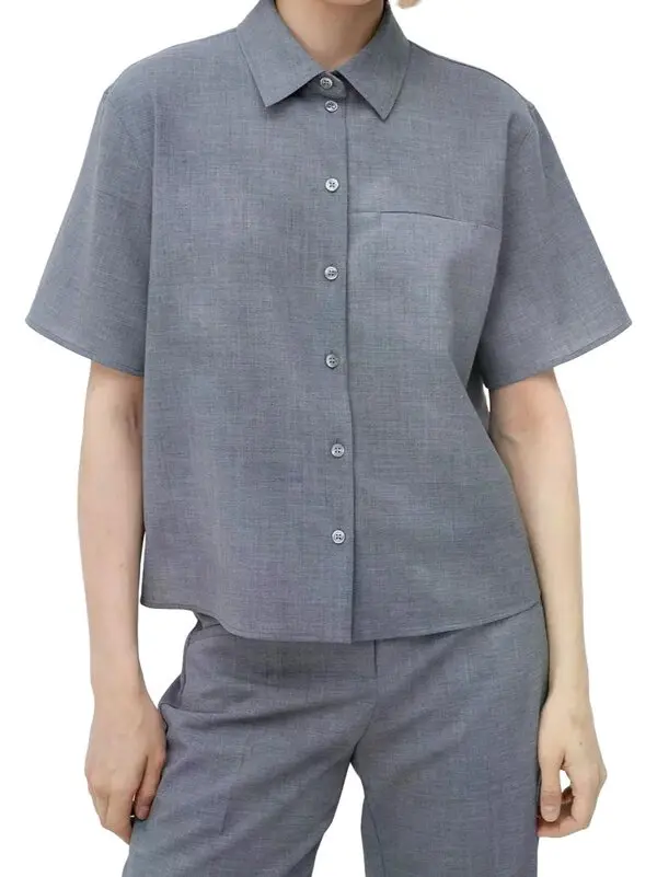 BOSS Buttoned Short-sleeve Shirt - Grey