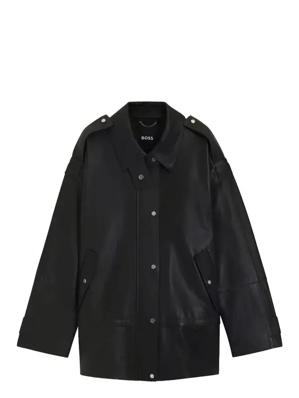 BOSS Long-length Biker Jacket - Black