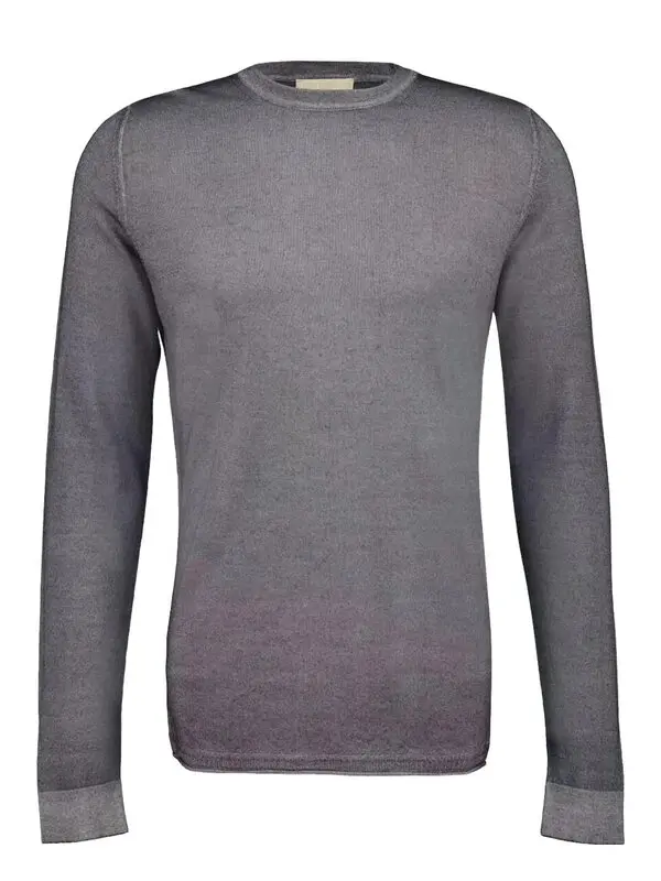 120% Lino Long-sleeve Fine-knit T-shirt - Grey