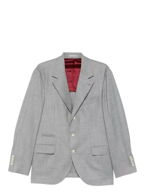 Brunello Cucinelli Silk-blend Blazer - Grey