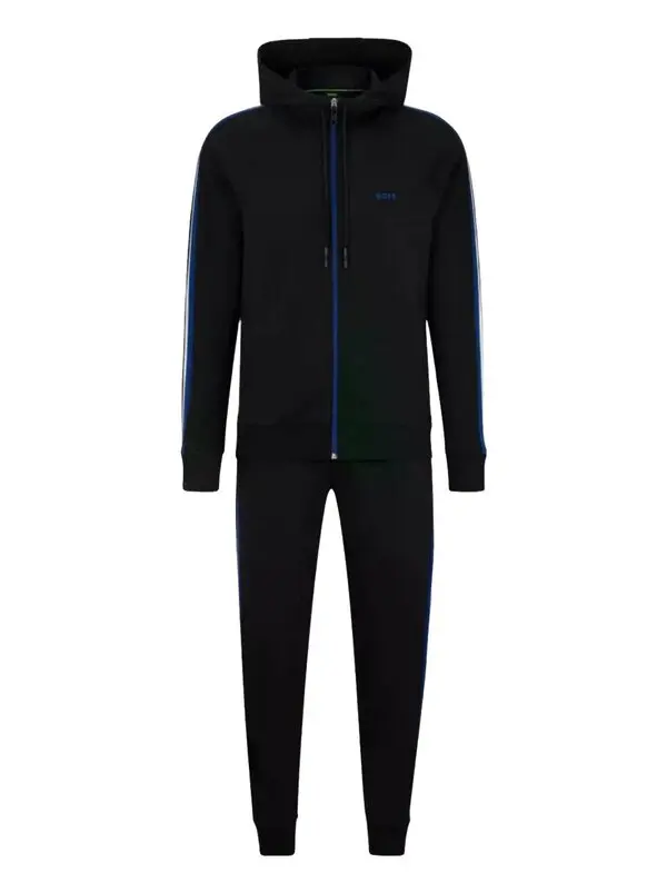 BOSS Hooded Stripe Tracksuit - Black