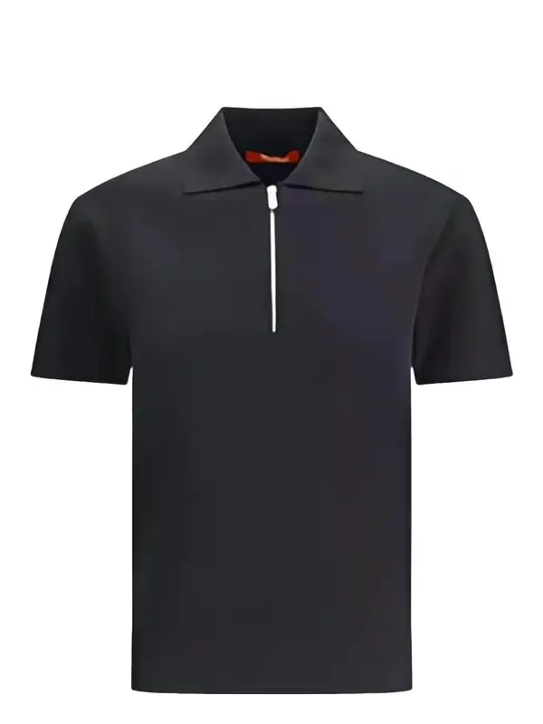 Max Mara Teti Zip Ribbed Polo Top - Blue