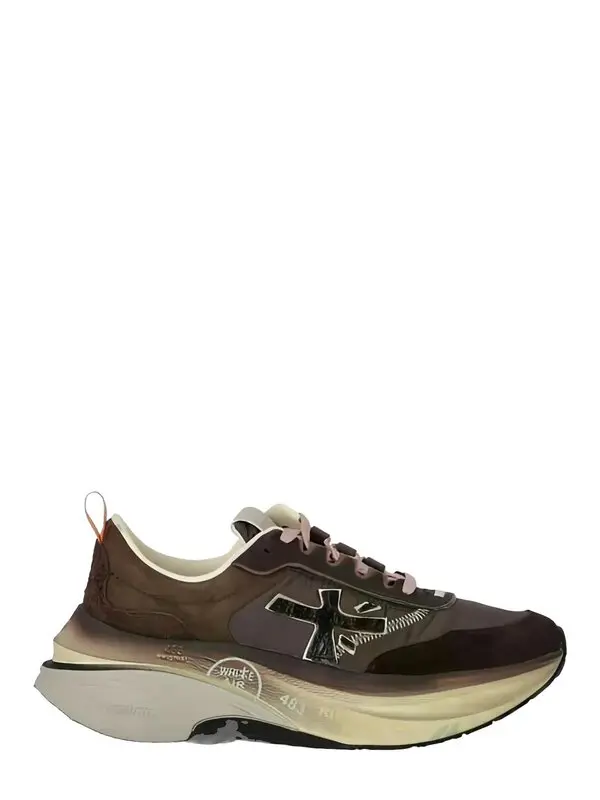 Premiata Appliqué Lace-up Sneakers - Brown