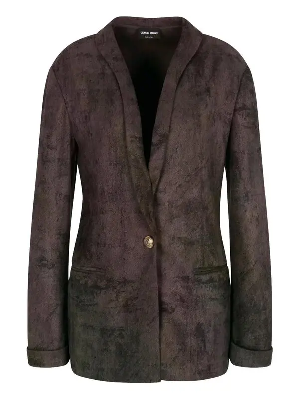 Giorgio Armani Suede-effect Blazer - Brown