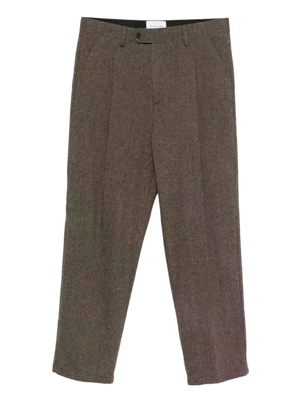 MARSEM Pleated Straight-leg Trousers - Brown