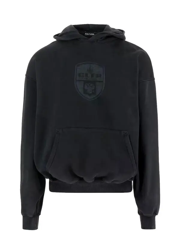 CULTURA Graphic Hooded Sweatshirt - Black