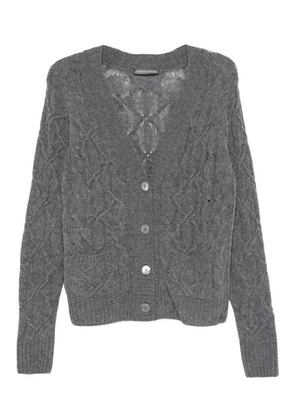 Ermanno Scervino Cable-knit Cardigan - Grey