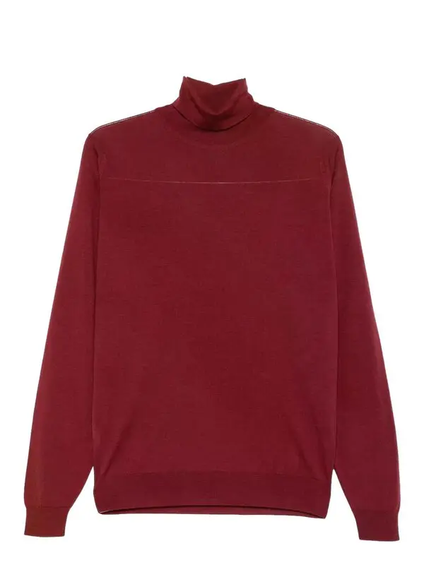 John Smedley Merino Wool Roll Neck Sweater - Red