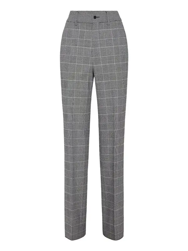 Philipp Plein Prince Of Wales-pattern Trousers - Grey