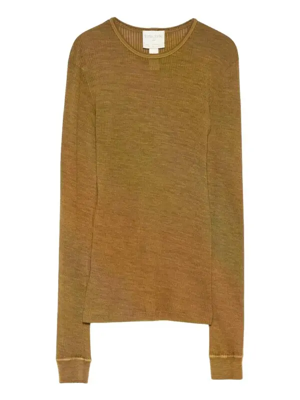 FORTE_FORTE Ribbed Long-sleeve Top - Green