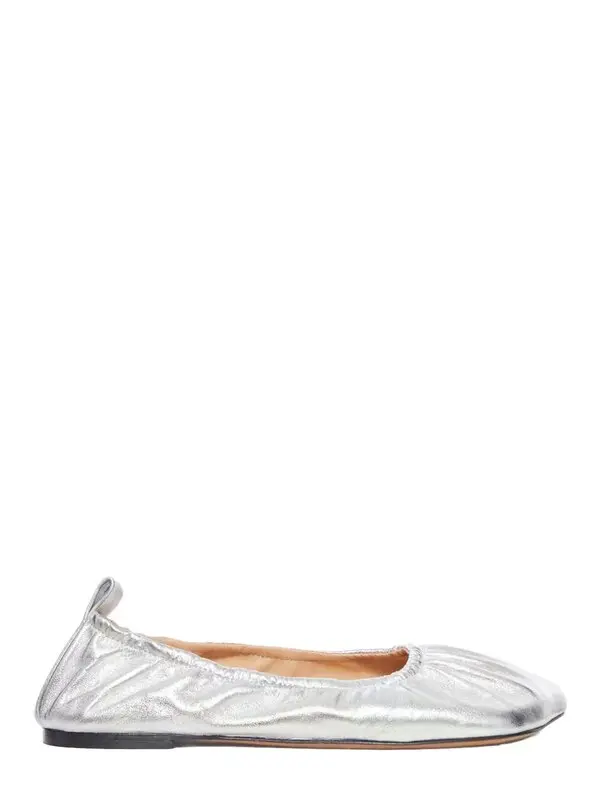 NICCOLO PASQUALETTI Obliqua Metallic-effect Ballet Flats - Silver