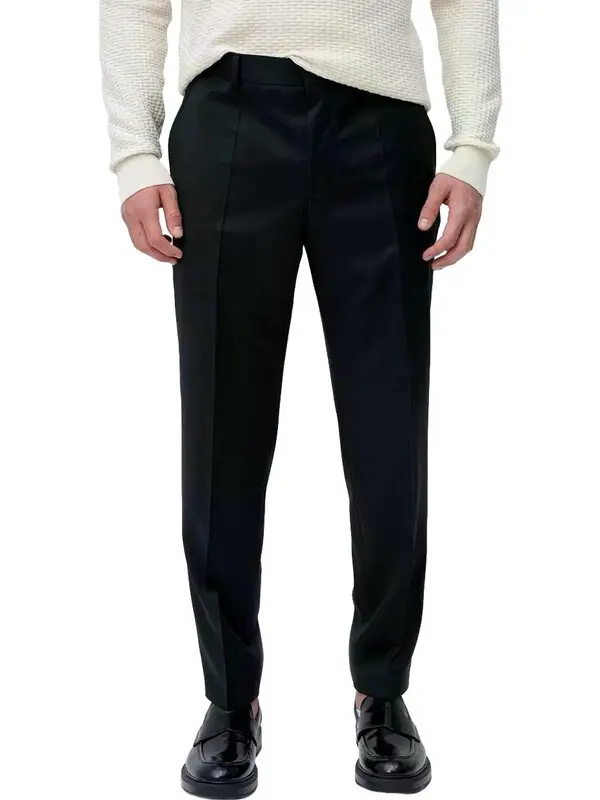 BOSS Virgin Wool Trousers - Black