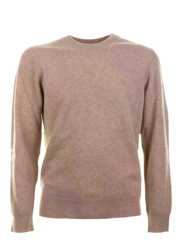 BROOKSFIELD Crew-neck Fine Knit Sweater - Brown