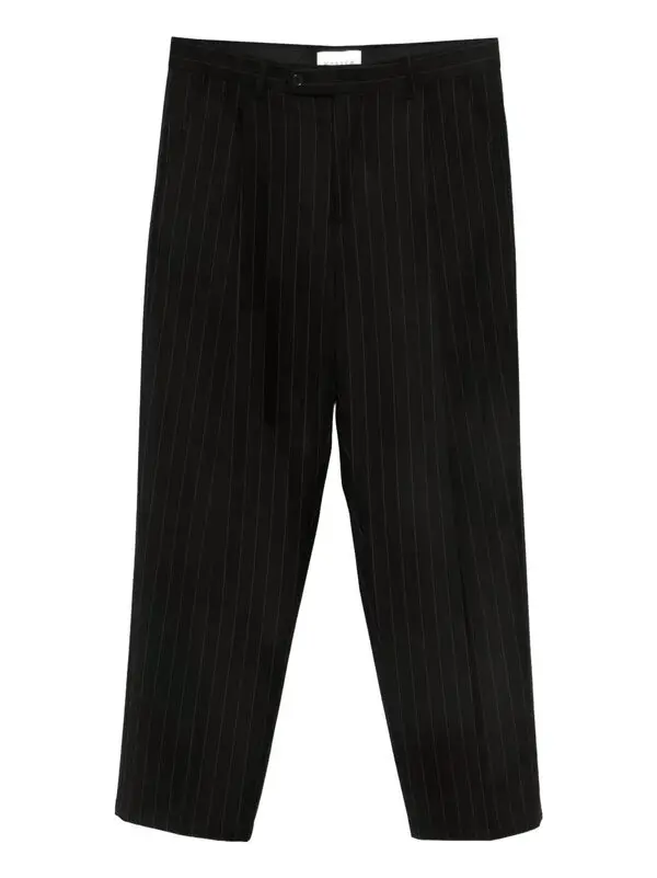 MARSEM Pinstripe Straight-leg Trousers - Black