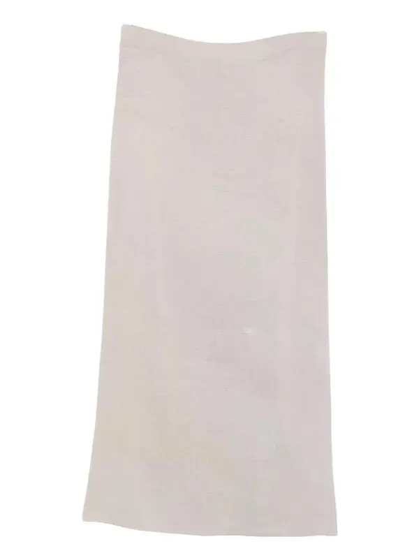 INTRECCI Rear-slit Midi Skirt - Neutrals