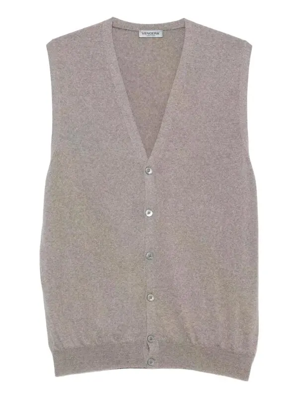 GRAN SASSO V-neck Buttoned Vest - Grey