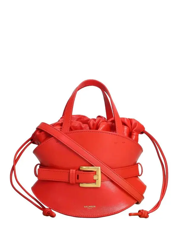 Balmain Buckled Drawstring Tote - Red