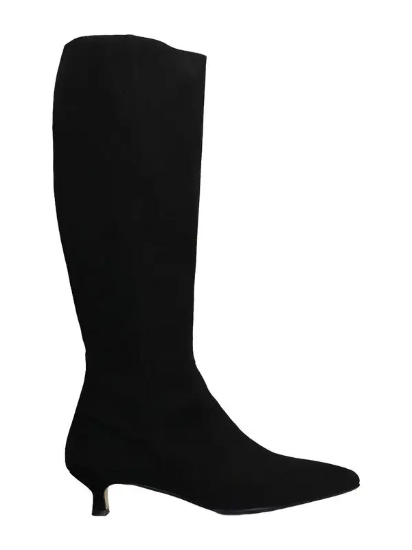 L ARIANNA Pointed Knee High Boots - Black
