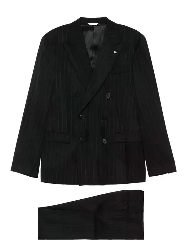 MANUEL RITZ Pinstripe Blazer - Black