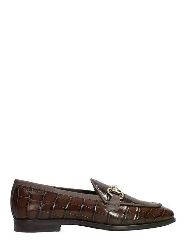 PEDRO MIRALLES Crocodile-effect Horsebit Loafers - Brown