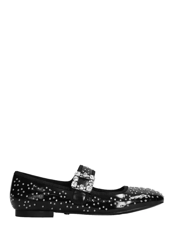 GOLD & ROUGE Bibalo Embellished Ballet Flats - Black