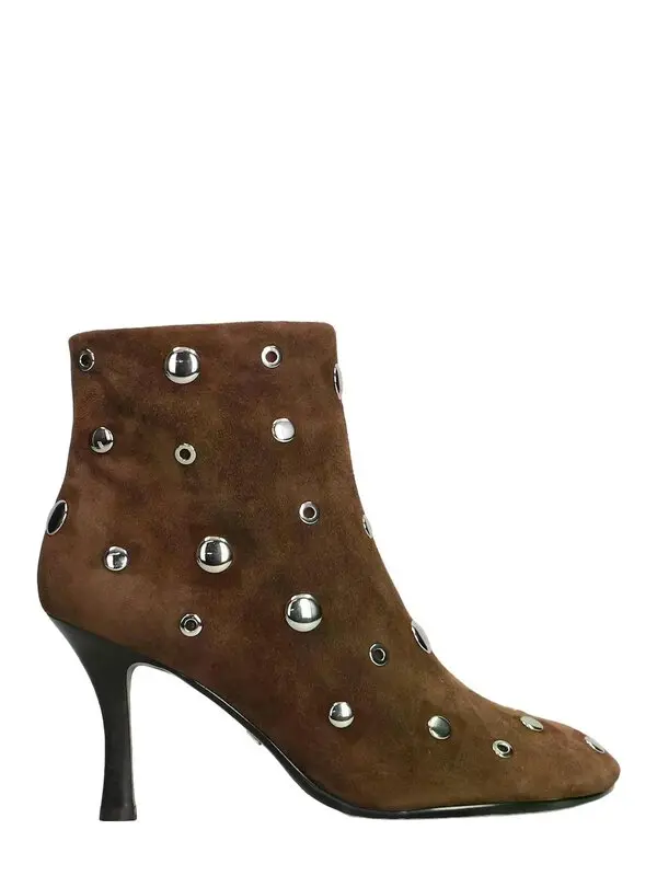 Lola Cruz Studded-heel Boots - Brown