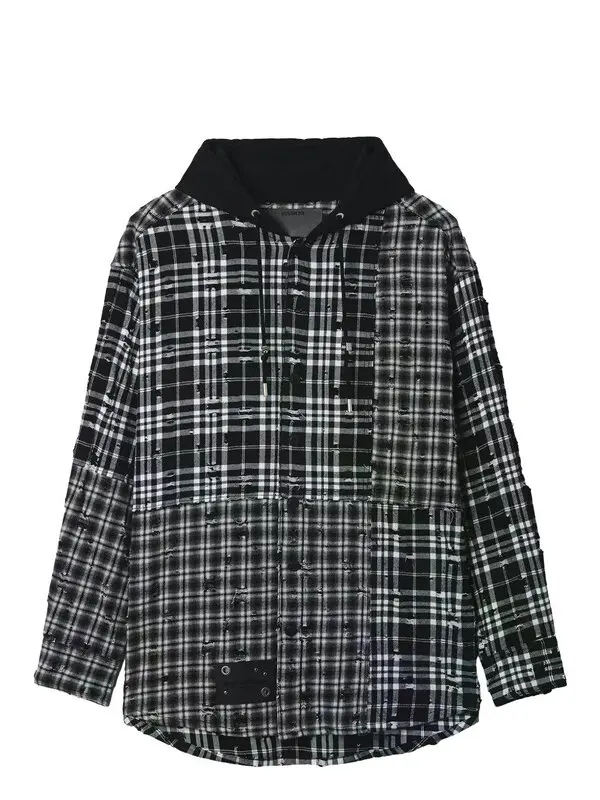 MUSIUM DIV. Checked Button Sweater - Black