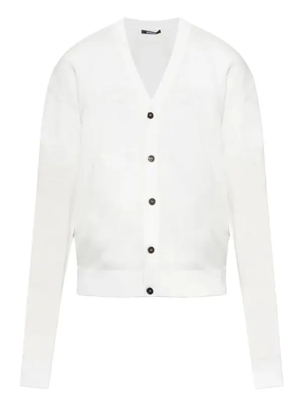 Jacquemus Buttoned Logo-embroidered Cardigan - White