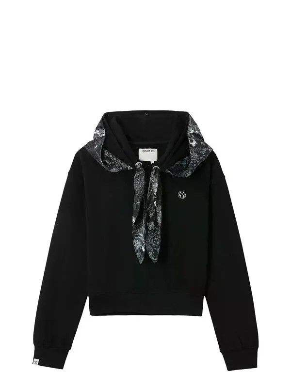 MUSIUM DIV. Paisley Hooded Top - Black