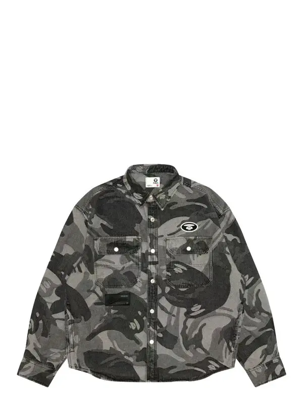 AAPE BY *A BATHING APE Moonface Camouflage Patch Shirt - Black