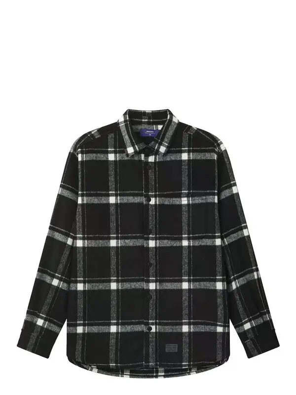 AFTERMATHS Check-pattern Pocket Shirt - Black