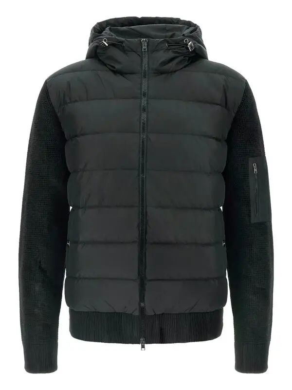 Herno Hooded Quilted-panel Jacket - Black