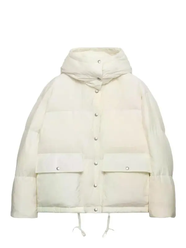 Prada Hooded Patch-pocket Down Jacket - White