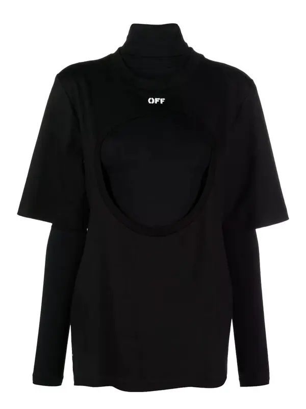 Off-White Double-layer Cotton T-shirt - Black