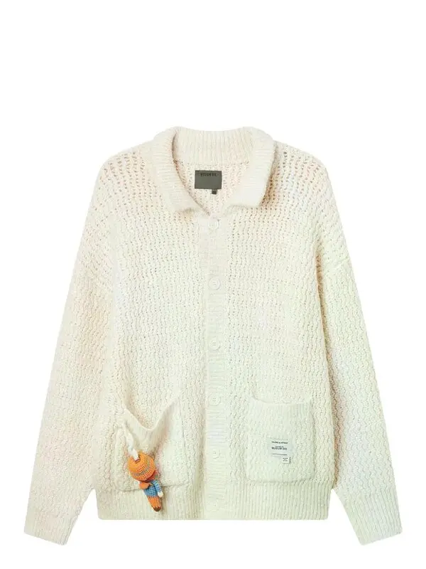 MUSIUM DIV. Buttoned Cardigan With Pockets And Charm - White