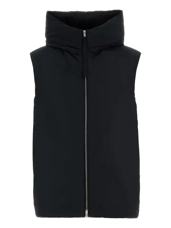 JIL SANDER Hooded Down Gilet - Black