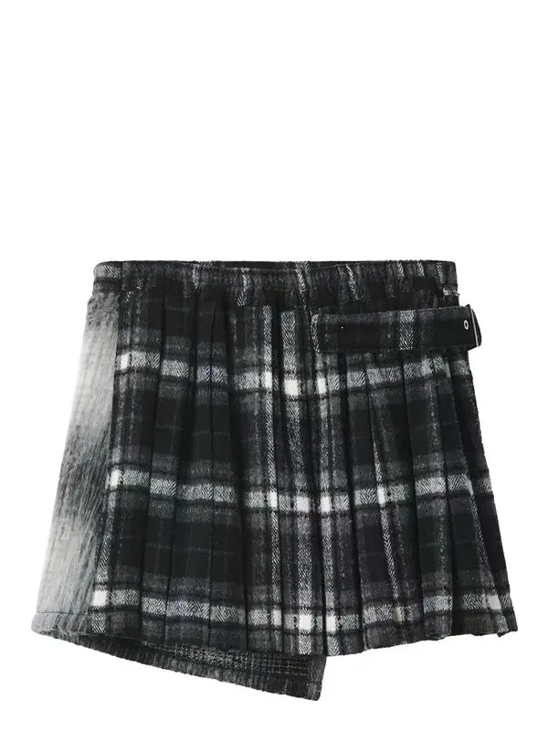 MUSIUM DIV. Plaid Buckle-detail Mini Skirt - Black