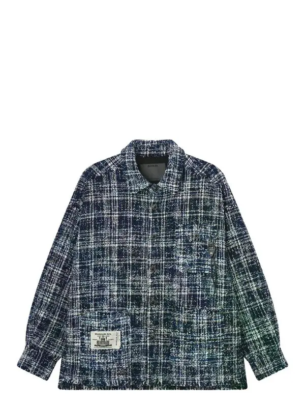 MUSIUM DIV. Frayed Check Shirt - Blue