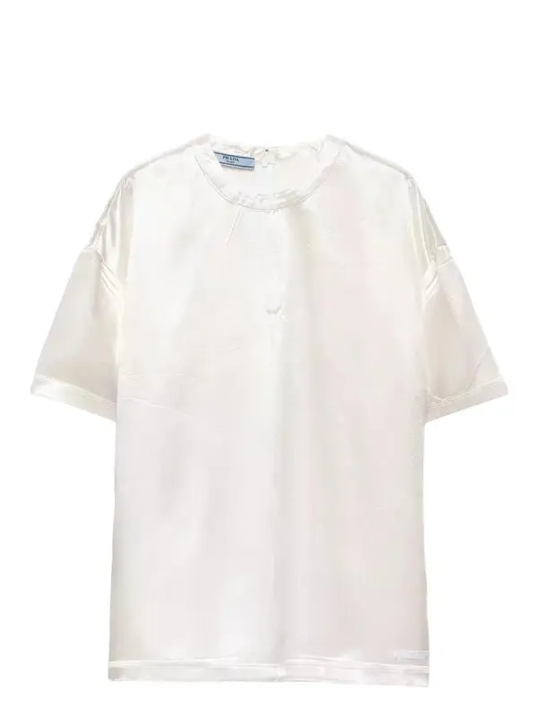 Prada Triangle-logo Short-sleeved Top - White