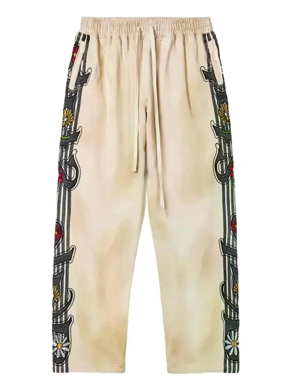 VALE Garden-print Track Pants - Neutrals