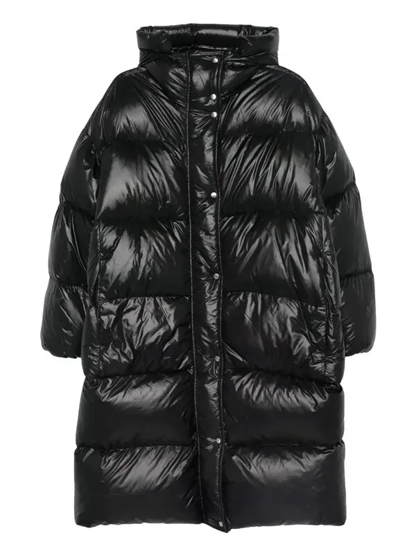JIL SANDER Hooded Quilted Puffer Coat - Black